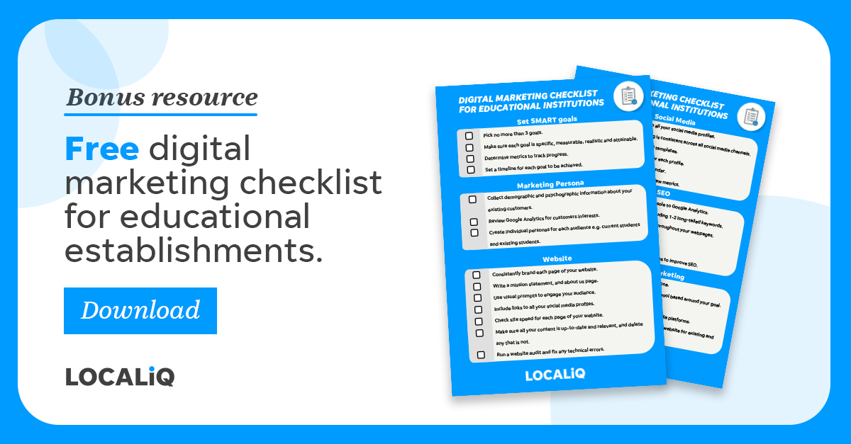 Digital Marketing Checklist for Schools