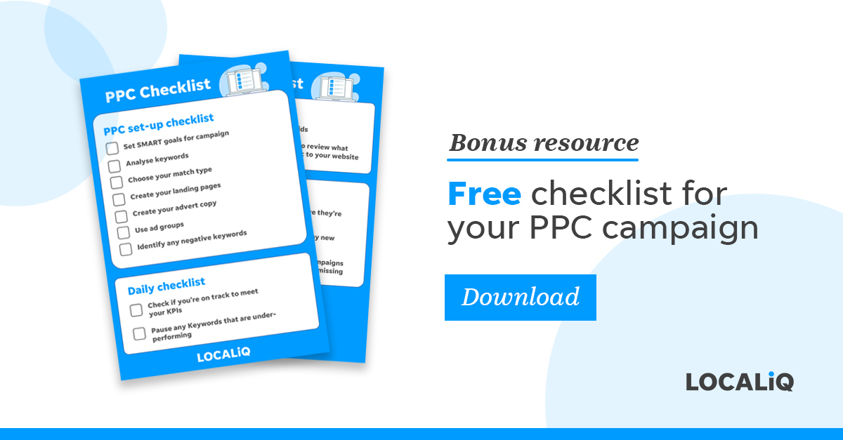 Free Downloadable PPC Checklist for Marketers | LOCALiQ UK